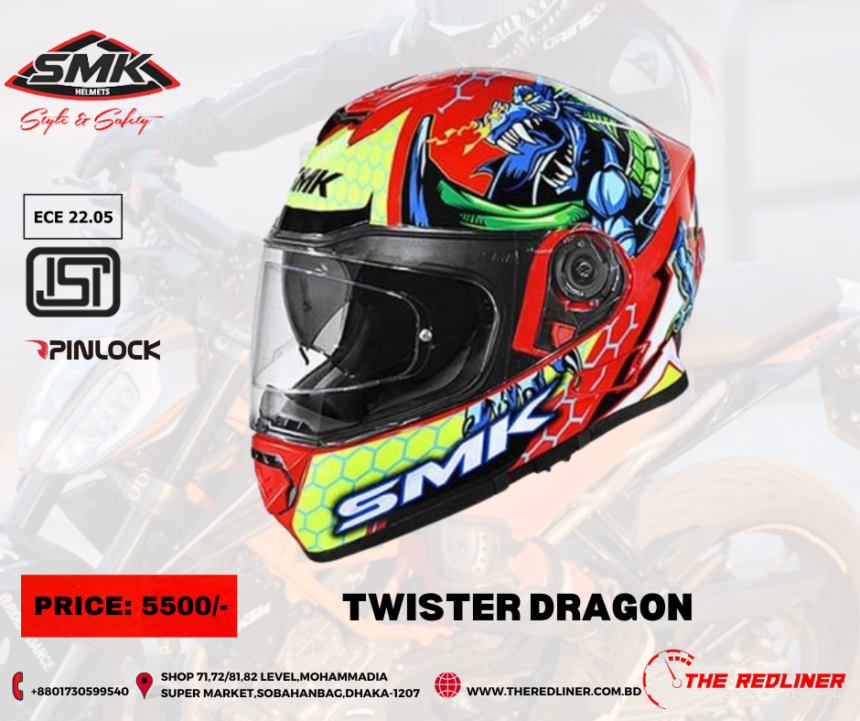 SMK HELMETS TWISTER DRAGON – THE REDLINER