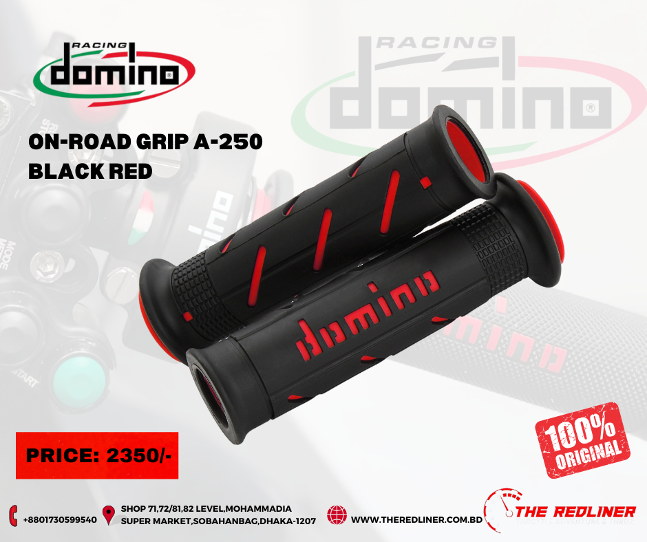 DOMINO RACING GRIP A-250 BLACK RED – THE REDLINER